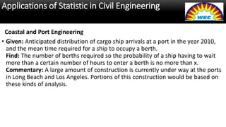 Use of statistics in civil engineering | PPTX