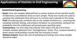 Use of statistics in civil engineering | PPTX