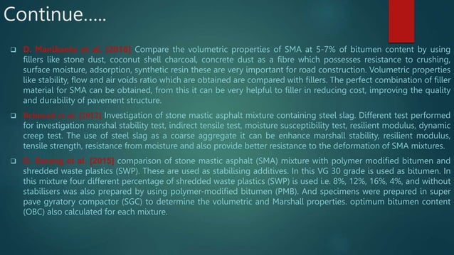 USE OF STONE MATRIX ASPHALT (SMA).pptx | Geology | Science