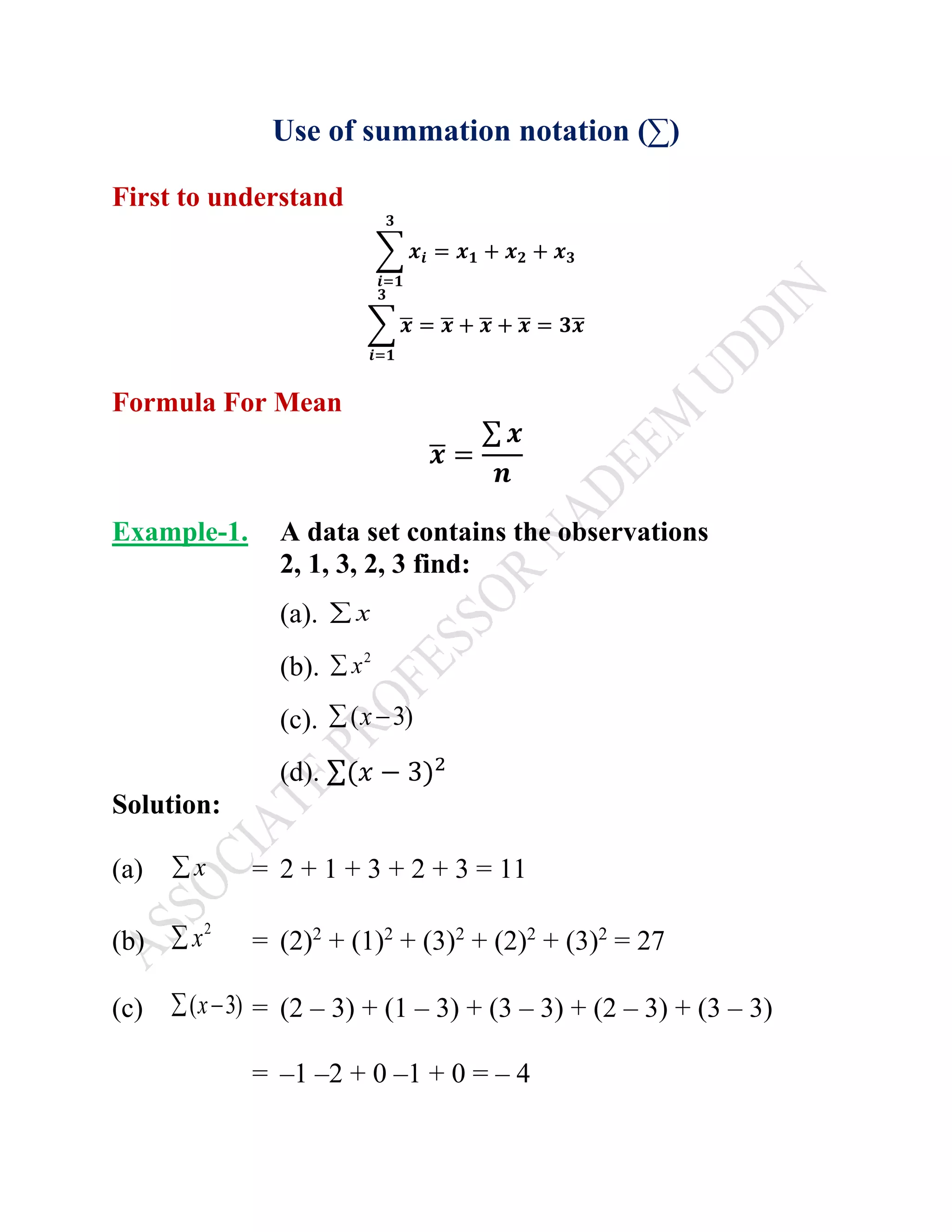 Use Of Summation Notation Pdf 7869