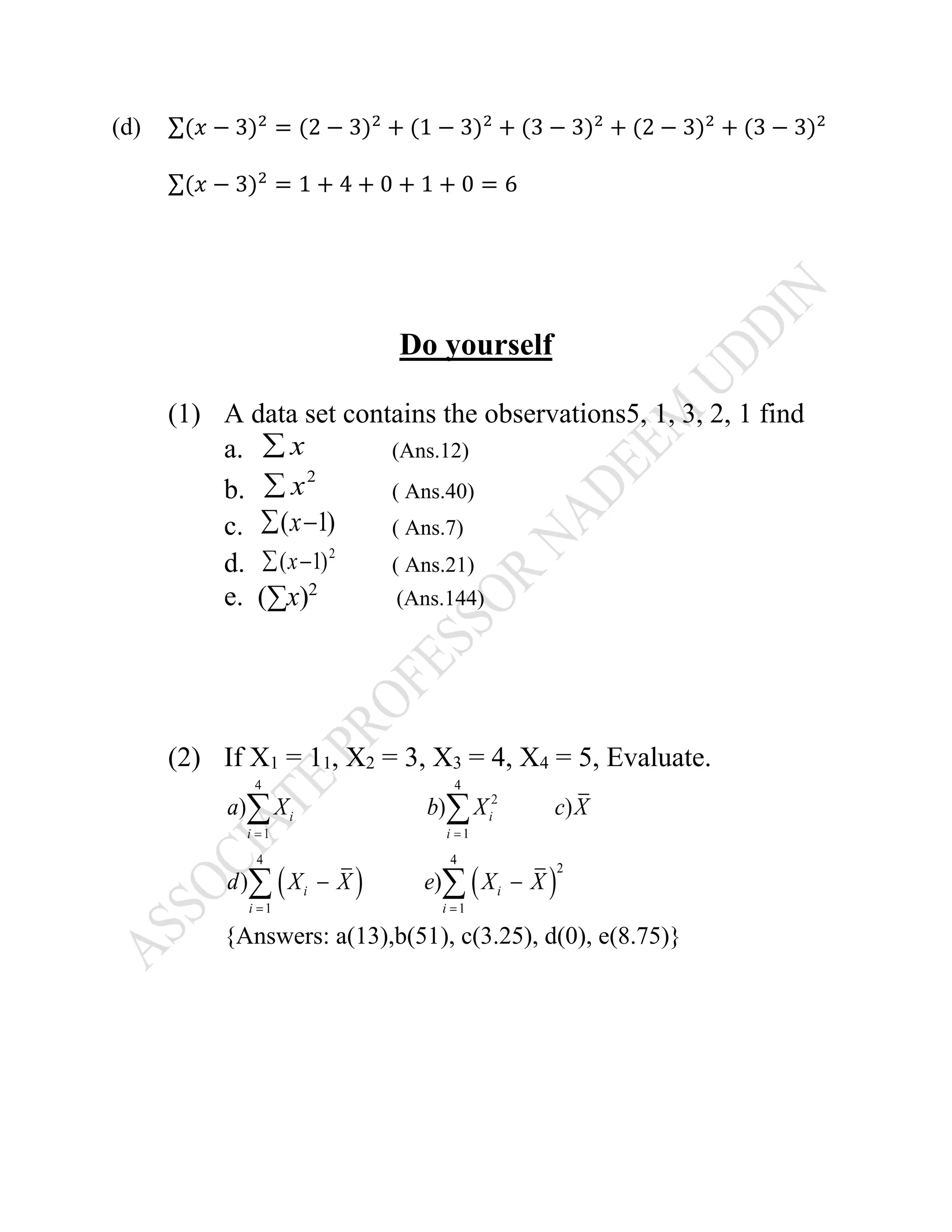 Use Of Summation Notation Pdf