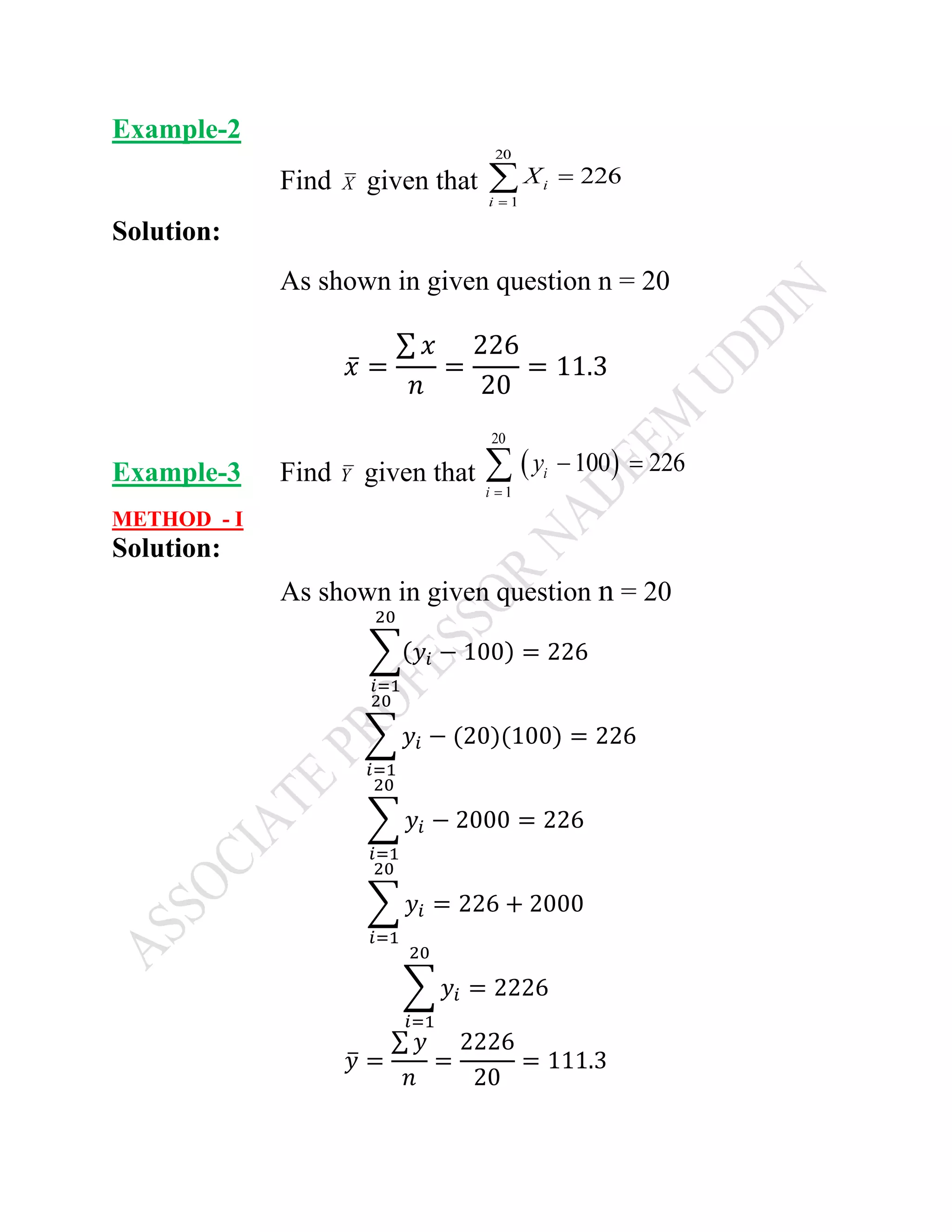 Use Of Summation Notation Pdf