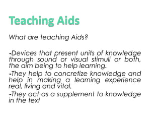 Use of teaching aids in the teaching learning process | PPT