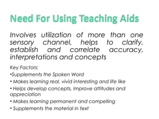 Use of teaching aids in the teaching learning process | PPT