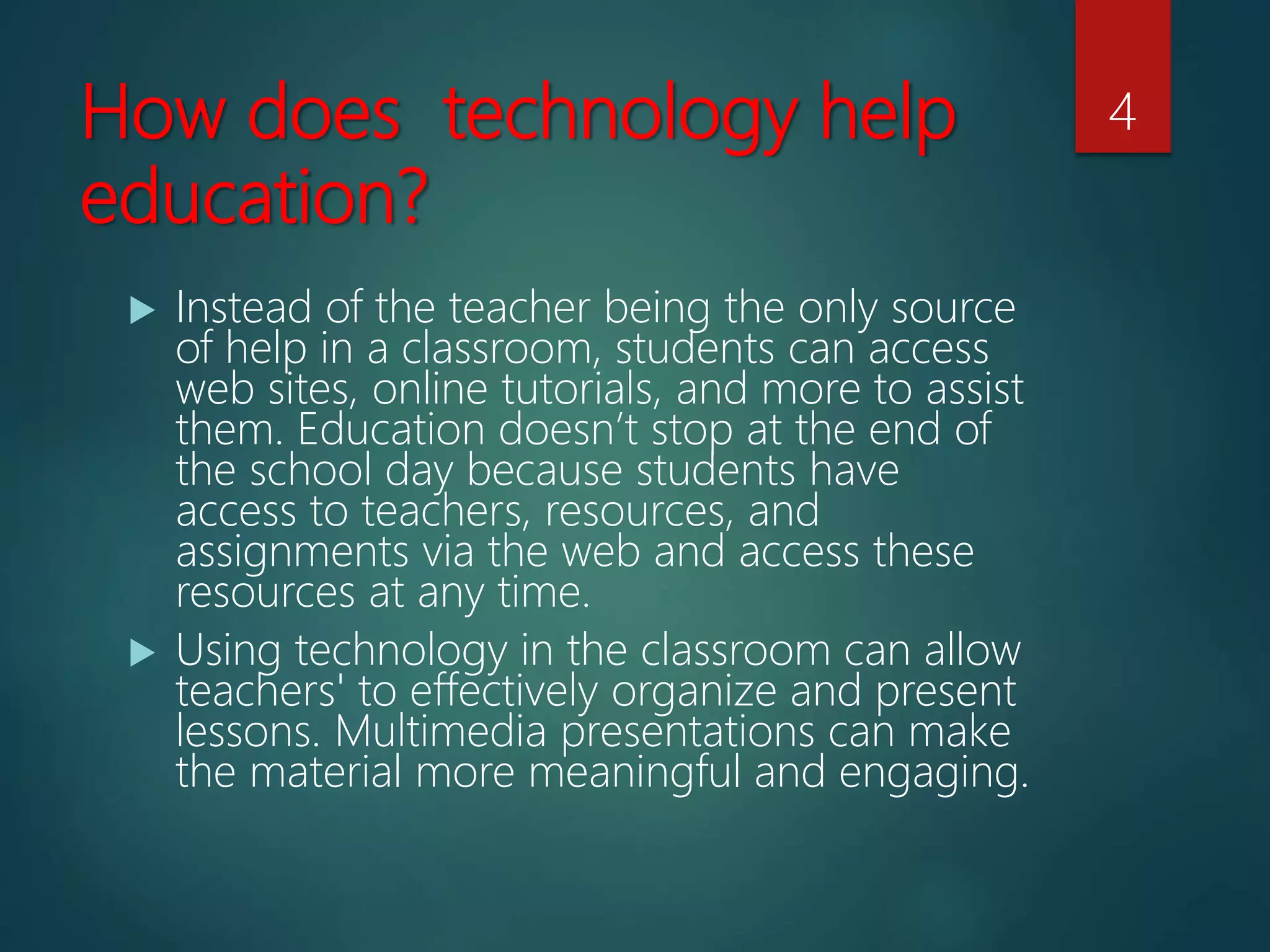 Use of technology in education | PPTX