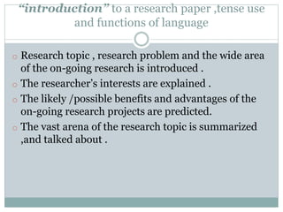 Use of tense in academic and research writings | PPTX
