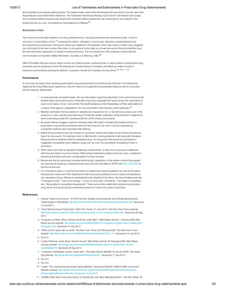 Use of testimonials and endorsements in prescription drug ...