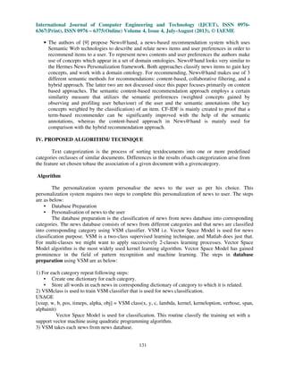 Use of tf idf for classification and distribution of e-news paper based ...