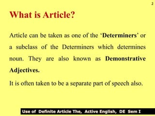 Use Definite Article The | PPTX