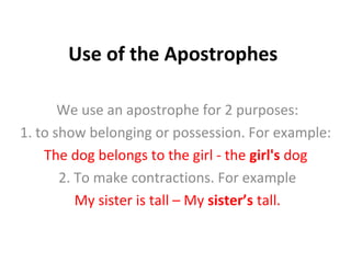 How to use apostrophes | PPT