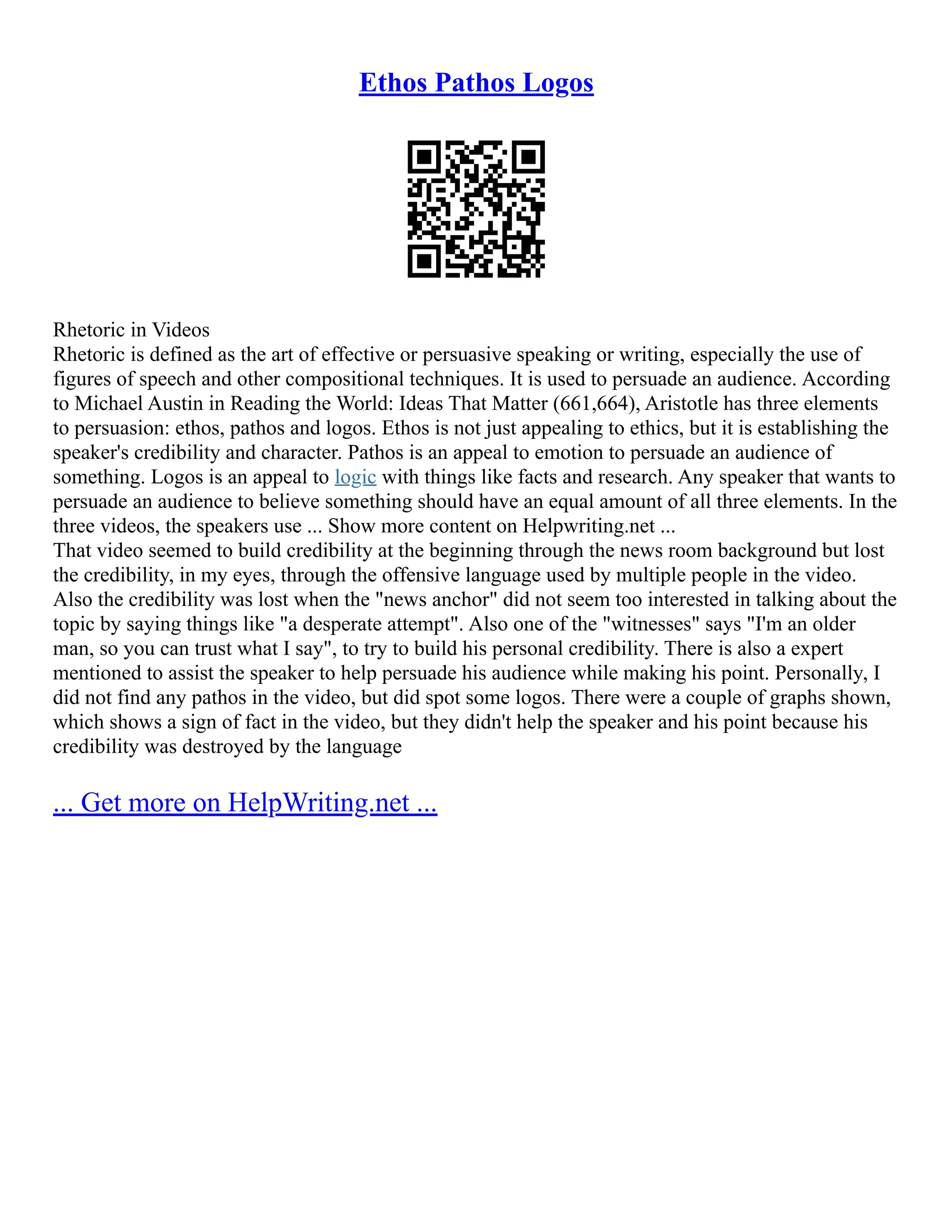 Use Of The Greek Word Logos | PDF