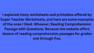 Use of the Super Teacher Worksheets.pdf