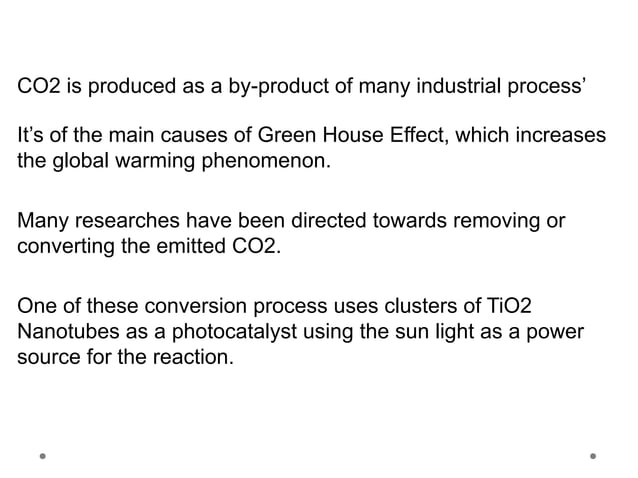 Use of TiO2 nanotubes in CO2 conversion | PPT