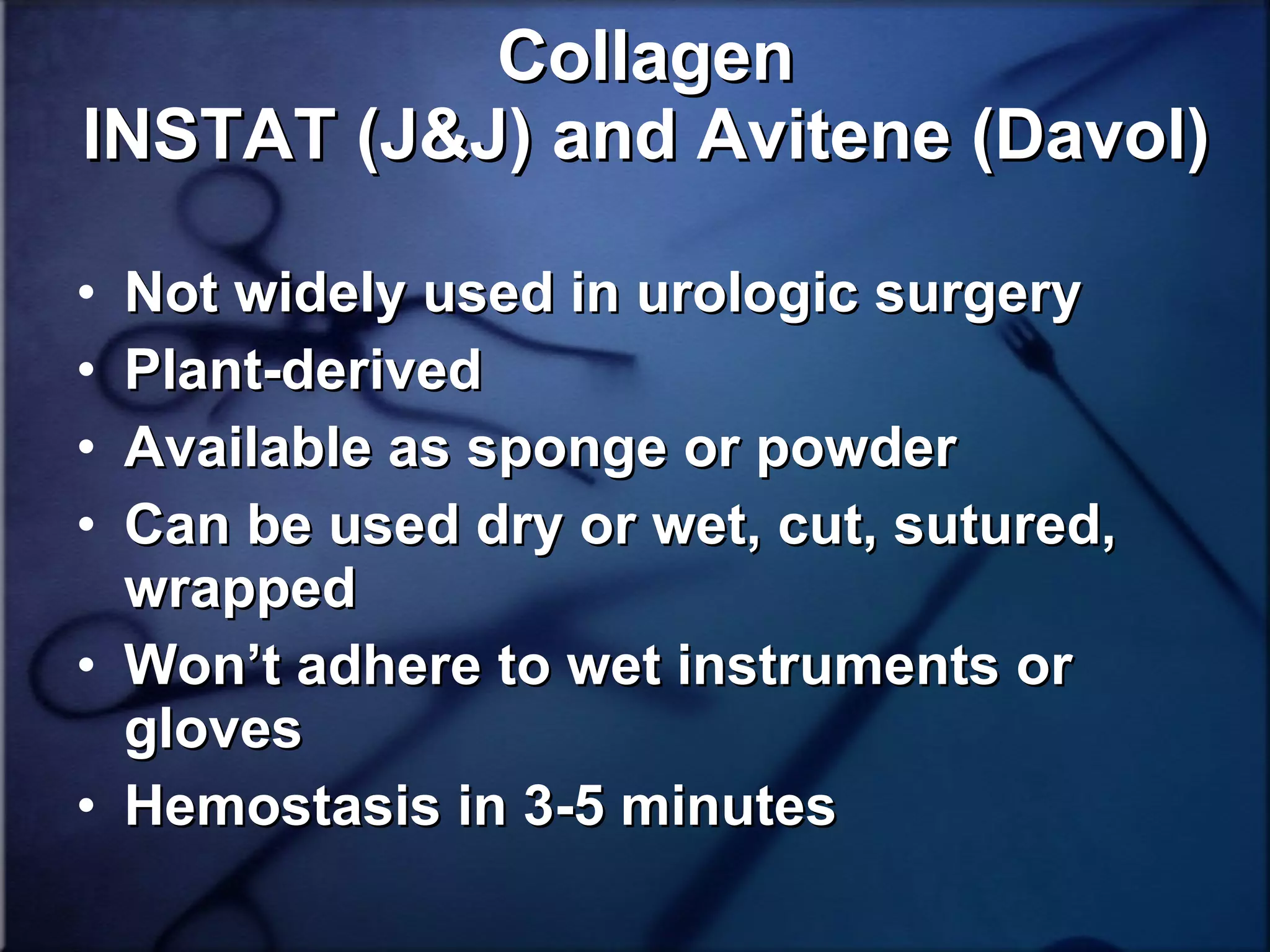 Use Of Tissue Sealants And Hemostatic Agents | PPT
