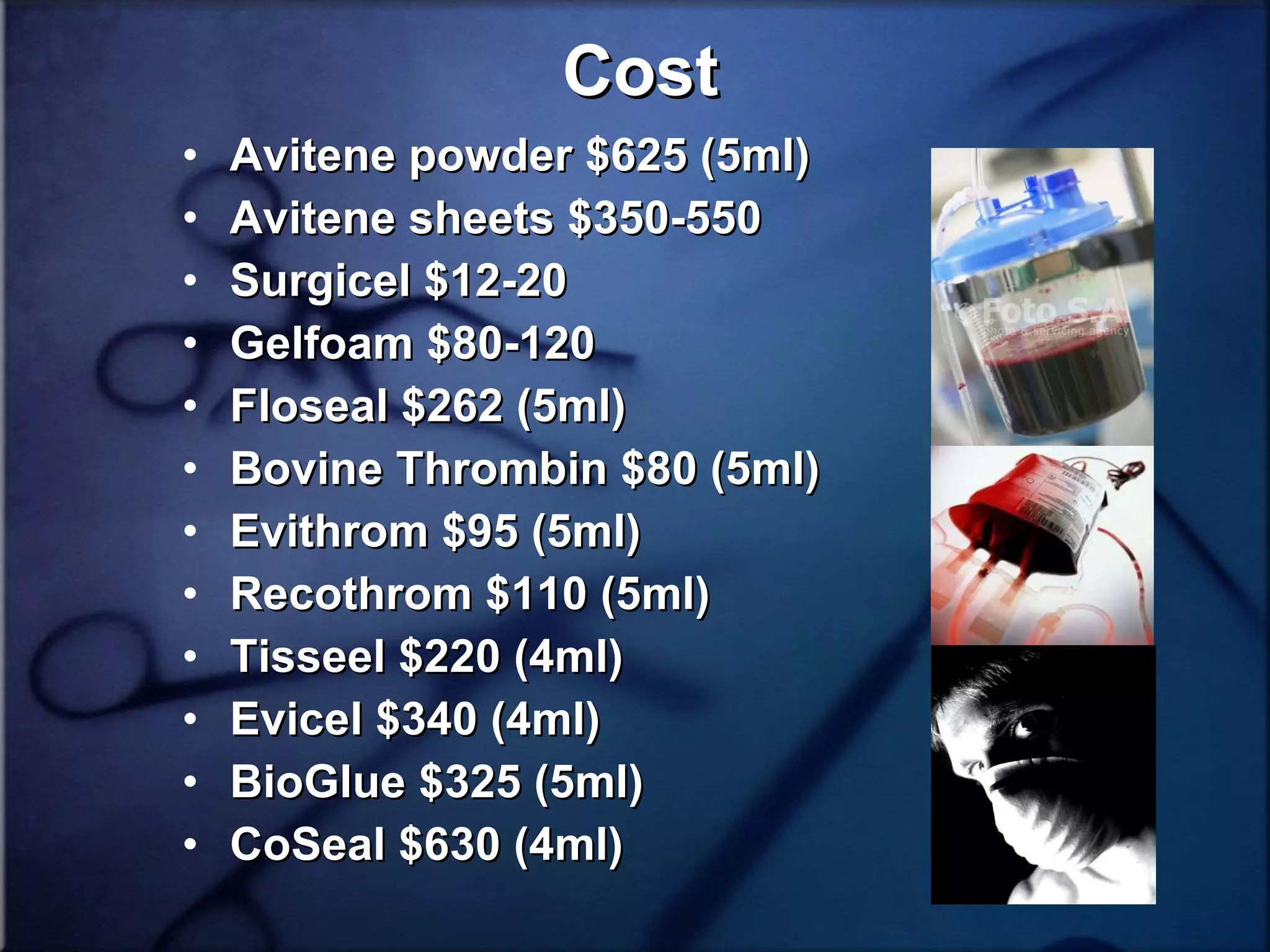 Use Of Tissue Sealants And Hemostatic Agents | PPT