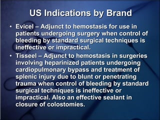 Use Of Tissue Sealants And Hemostatic Agents | PPT