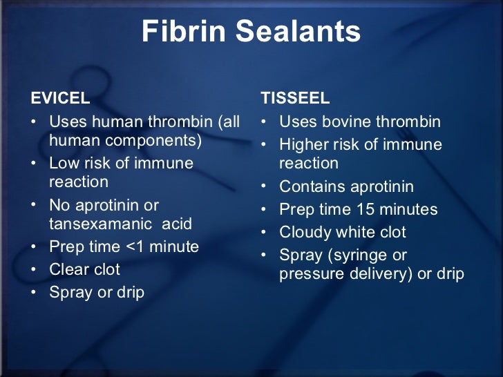 Use Of Tissue Sealants And Hemostatic Agents