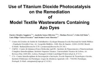 Use of titanium dioxide photocatalysis on the remediation | PPTX