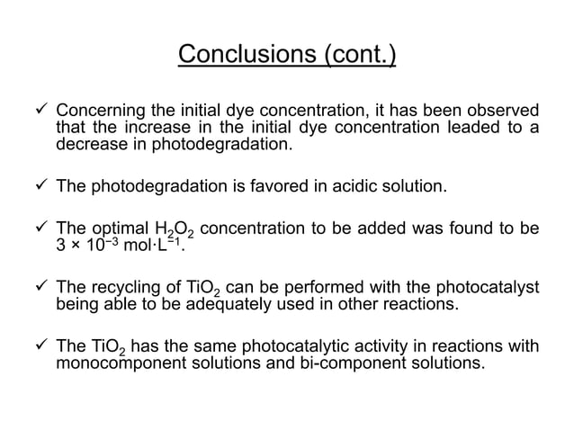 Use of titanium dioxide photocatalysis on the remediation | PPT