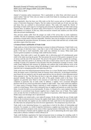Use of trade credit in nigeria a panel econometric approach | PDF