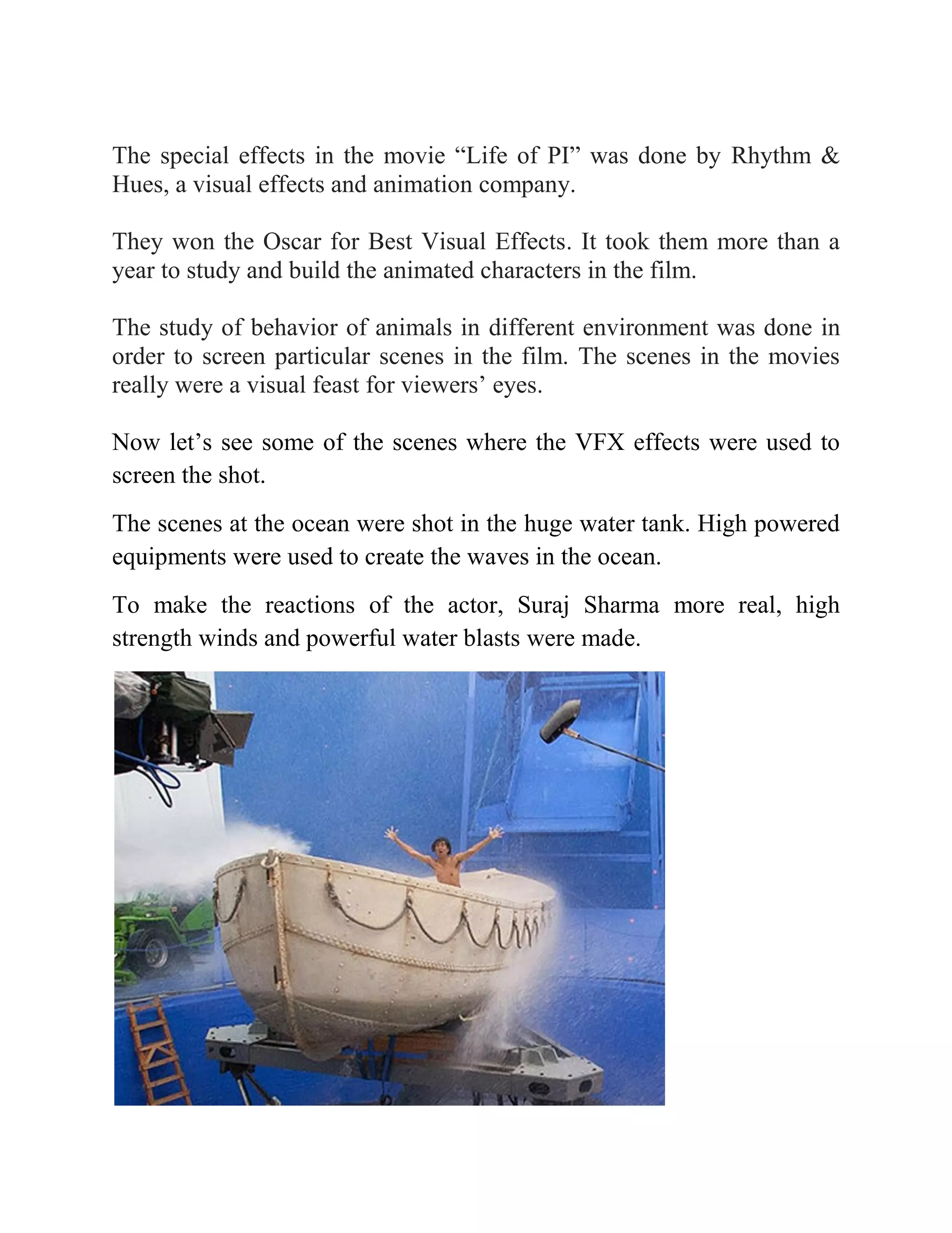USE OF VFX IN LIFE OF PI | PDF