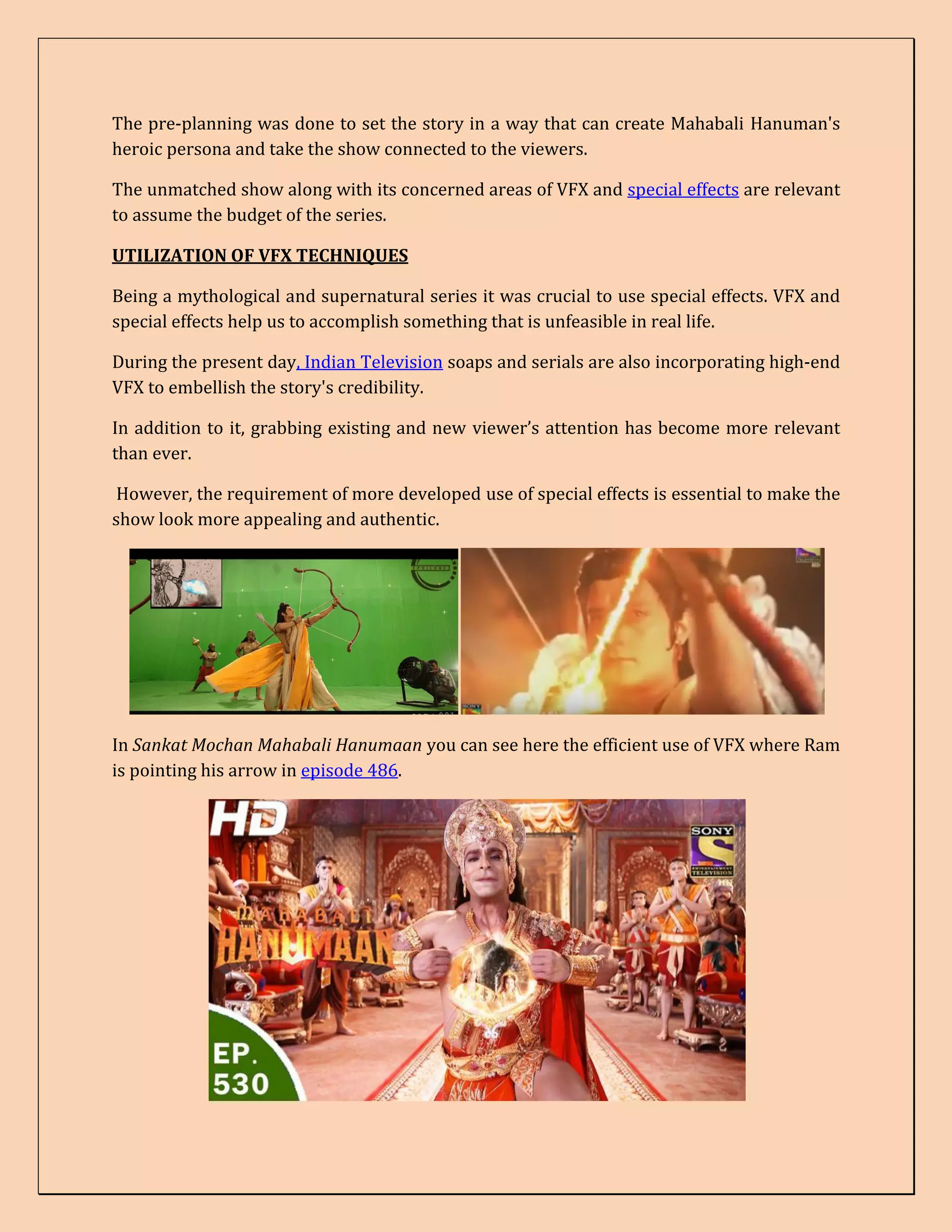 VFX IN MAHABALI HANUMAN TV SERIES | PDF