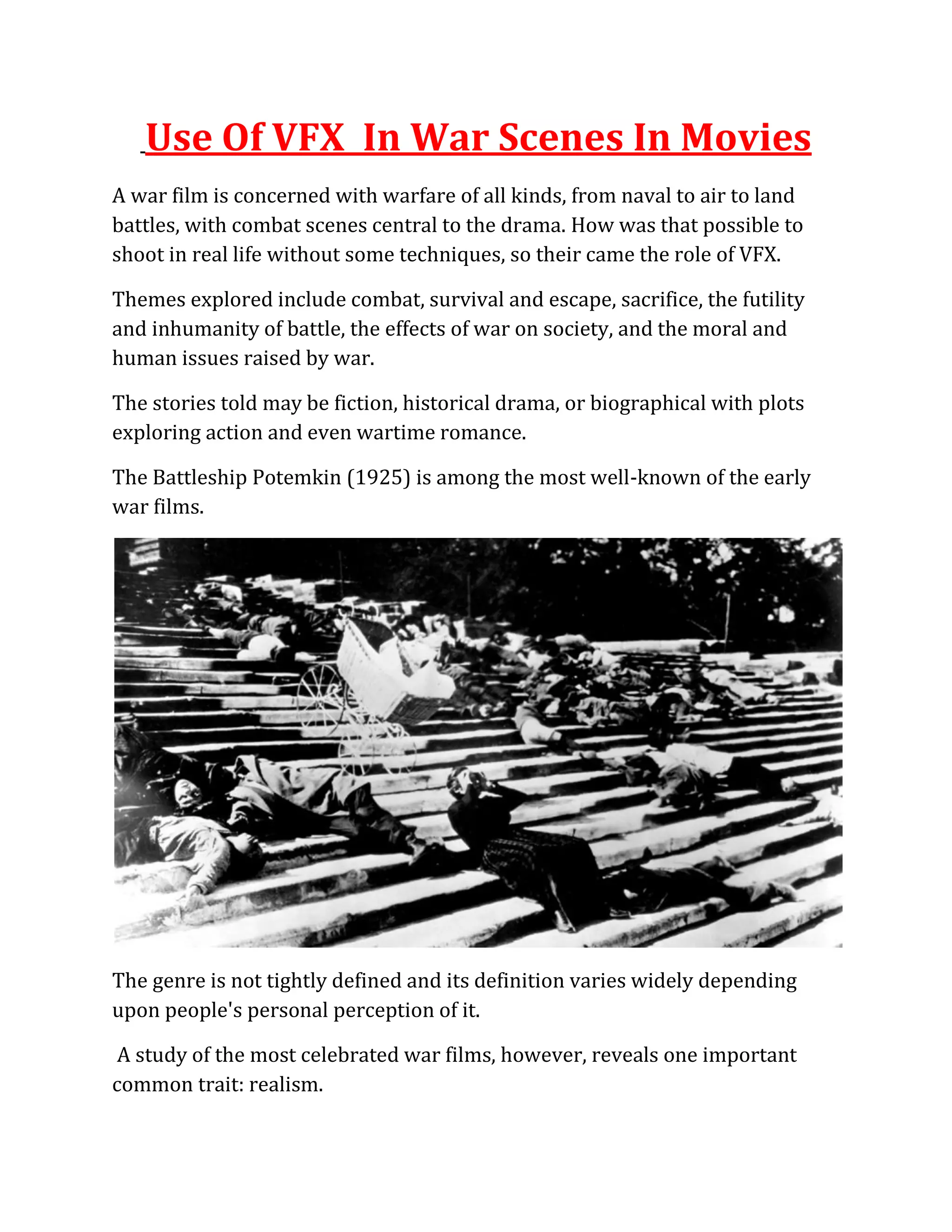 Use Of VFX In War Scenes In Movies | PDF