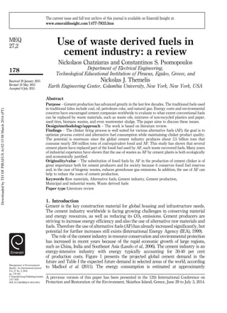 Use of waste derived fuels in Cement industry.pdf