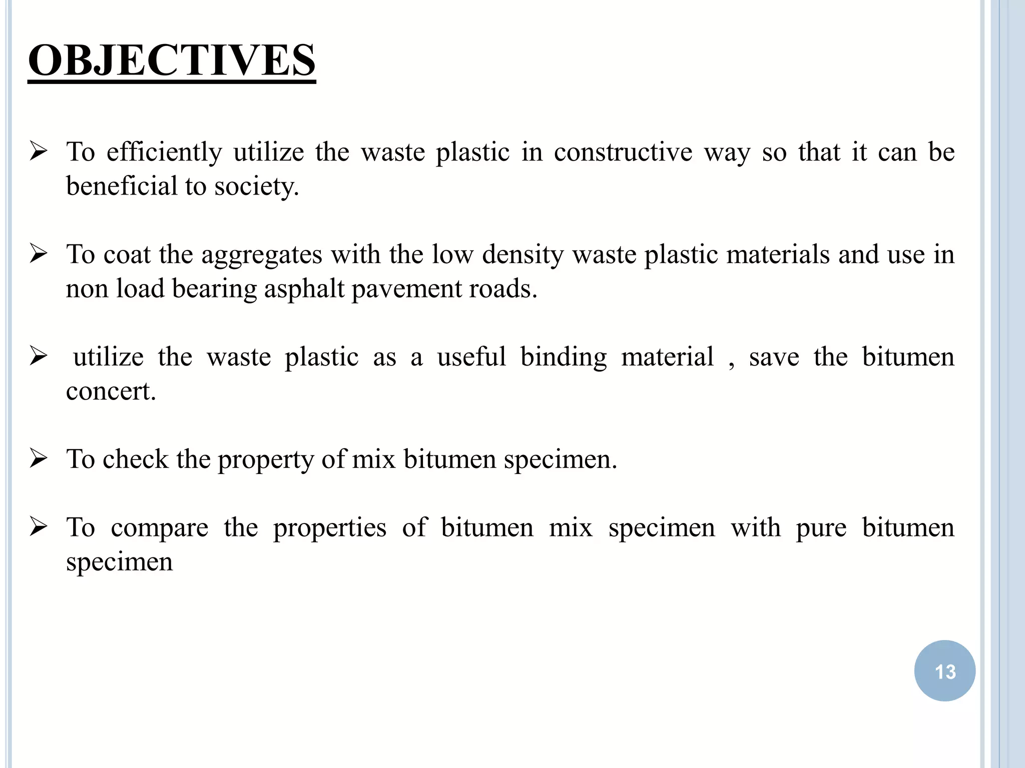 Use of waste plastic in road construction | PPTX