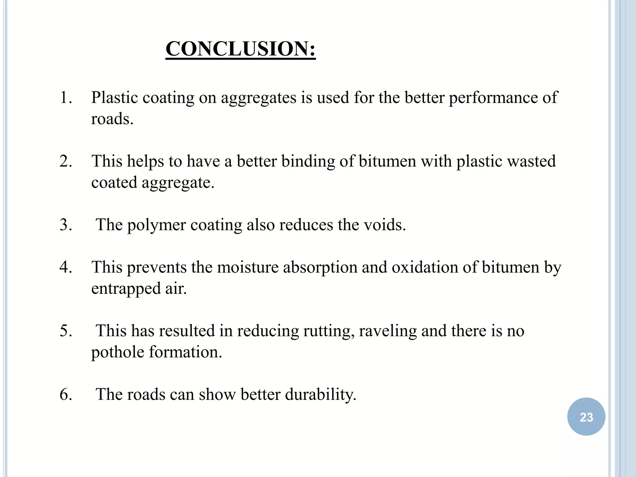 Use of waste plastic in road construction | PPTX