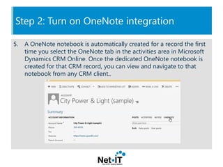 Use OneNote in CRM Online (Dynamics CRM 2015 Update 1) | PPT