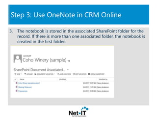 Setup OneNote Integration in Microsoft Dynamics CRM Online | PPT