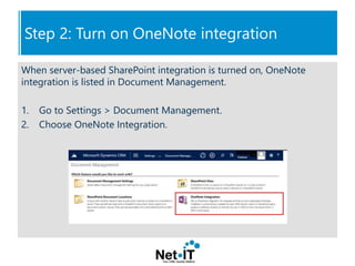 Setup OneNote Integration in Microsoft Dynamics CRM Online | PPT