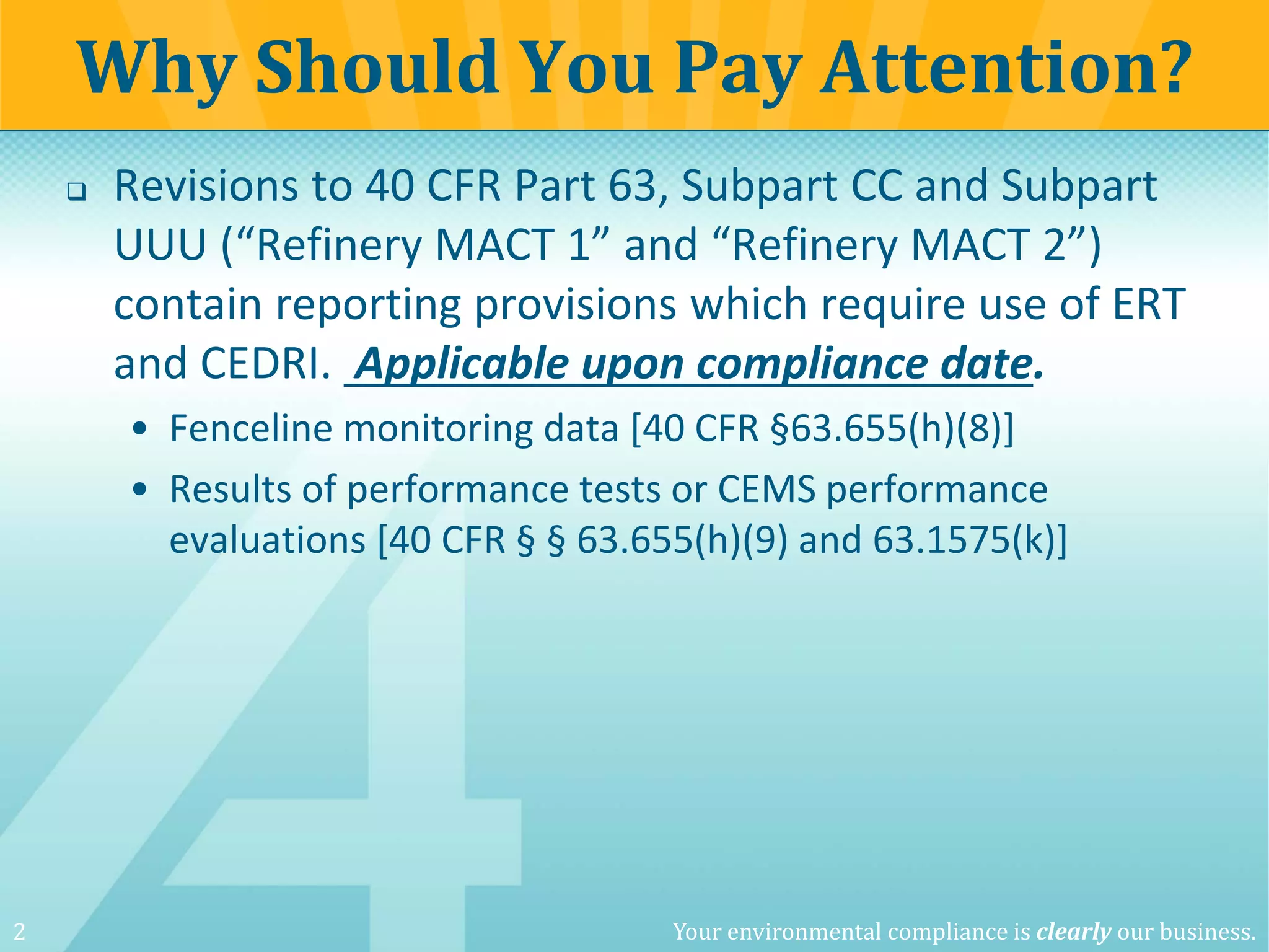 US EPA's Electronic Reporting Tool and Compliance and Emissions Data ...