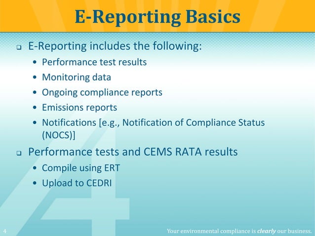 US EPA's Electronic Reporting Tool and Compliance and Emissions Data ...