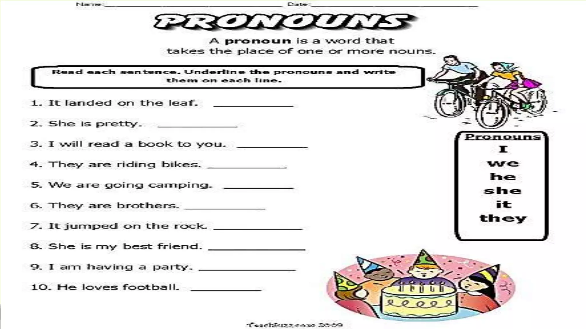 USE PERSONAL PRONOUNS Grade Three.ppt