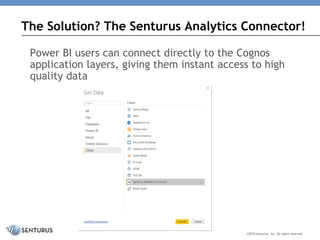 Connect Power BI & Tableau to Cognos Data | PPTX