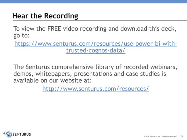 Connect Power BI & Tableau to Cognos Data | PPTX