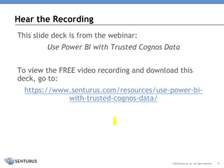 Connect Power BI & Tableau to Cognos Data | PPTX