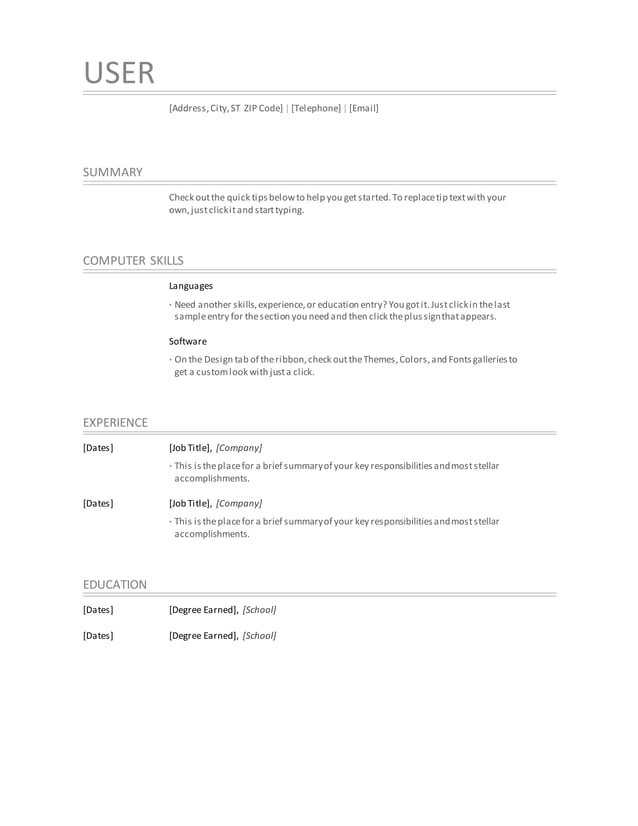 User | DOCX | Desktop Publishing | Computer Software and Applications