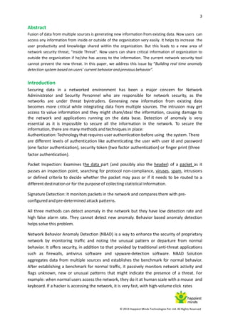 User Behavior based Anomaly Detection for Cyber Network Security | PPTX