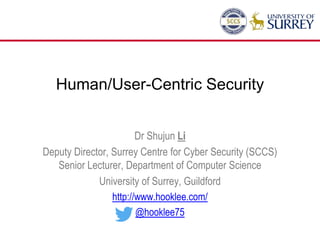 Human/User-Centric Security | PPT