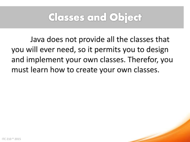 Java - User Defined classes | PPT