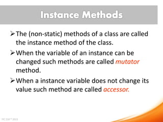 Java - User Defined classes | PPTX | Programming Languages | Computing