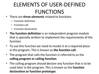 User defined functions in C programmig | PPT