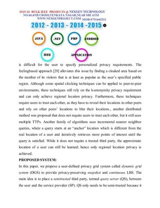 USER-DEFINED PRIVACY GRID SYSTEM FOR CONTINUOUS LOCATION-BASED SERVICES | DOCX