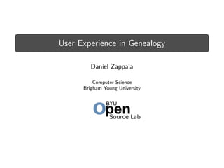 User experience in genealogy | PDF