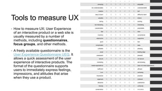 User eXperience insights | PPTX