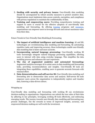 User-Friendly Data Modeling & Forecasting With Working BI | PDF