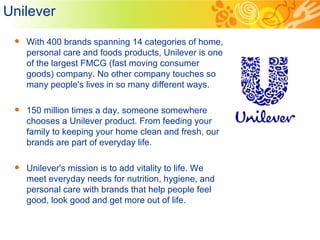 User generated content in Unilever | PPT | Technology & Computing